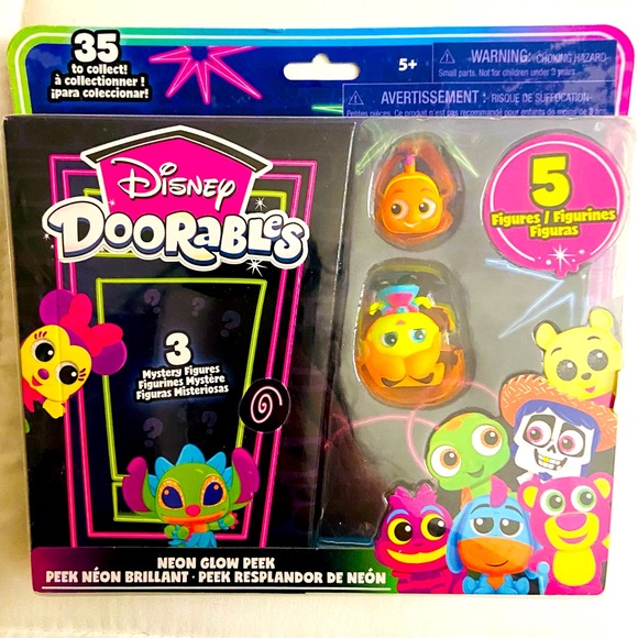 Disney | Toys | Disney Doorables Neon Glow Peek Figures 5 Special ...